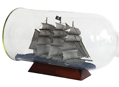 Hampton Nautical Flying Dutchman Model Ship in a Glass Bottle, 11"