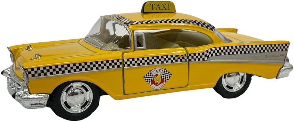 KiNSMART 1957 Chevy Bel Air Coupe Classic 🚖 Taxi Cab 5" 1:40 Scale Die Cast Metal Model Toy Car