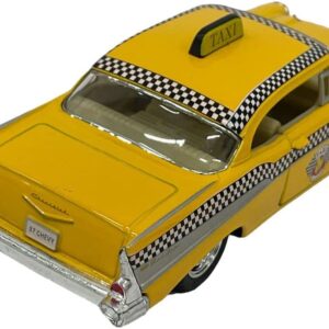 KiNSMART 1957 Chevy Bel Air Coupe Classic 🚖 Taxi Cab 5" 1:40 Scale Die Cast Metal Model Toy Car