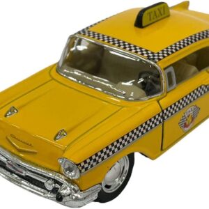 KiNSMART 1957 Chevy Bel Air Coupe Classic 🚖 Taxi Cab 5" 1:40 Scale Die Cast Metal Model Toy Car