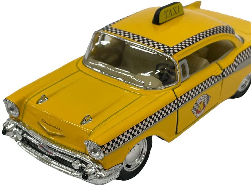 KiNSMART 1957 Chevy Bel Air Coupe Classic 🚖 Taxi Cab 5" 1:40 Scale Die Cast Metal Model Toy Car