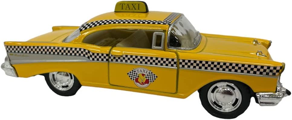 KiNSMART 1957 Chevy Bel Air Coupe Classic 🚖 Taxi Cab 5" 1:40 Scale Die Cast Metal Model Toy Car