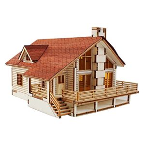 desktop wooden model kit garden house a with a large deck by youngmodeler by young modeler