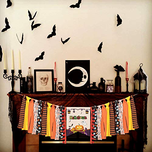 LLAMATIVO Halloween Decoration Banner Party Supplies with Pumpkin Ghost Banner - Halloween Decor Durable Trick or Treat Banner Halloween Home Office Party Decor Halloween Decorations Outdoor