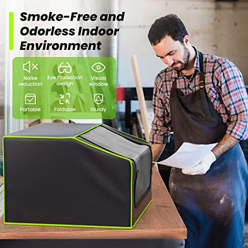 BROVR Laser Engraver Enclosure with Exhaust Fan, Pipe, LED Light, Fireproof Laser Enclosure for Most Laser Cutter, Laser Accessories Effectively Isolates 99% of Smoke, Odor & Dust, Noise Reduction