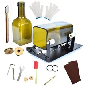 jndjnfv version bottle cutting machine, glass bottle cutter, round, square, oval bottle and bottle neck, for cutting wine beer whiskey alcohol champagne liquor bottles, upgrade version