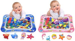 infinno tummy time mat premium baby water play mat for babies, baby toys for 3 to 24 months, blue whale style and pink dolphin style