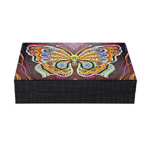 Jewelry Box Storage Organizer, Jewelry Display Storage Holder Case with DIY Diamond Painting Kits Butterfly Decorative Cover Arts Craft for Necklace Earrings Bracelets Rings Watches