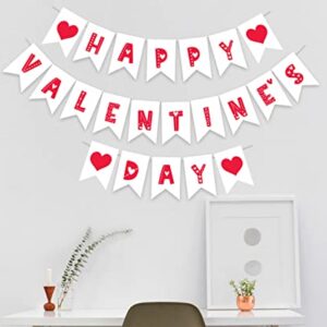 Happy Valentines Day Banner - Bunting Banner - Heart Signs - Love Banner - Valentines Day Photo Prop - Candy Heart Valentine Banner - Mantel Decor Valentines - Pre Assembled Proposal Banner