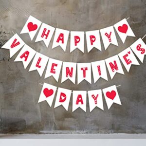 Happy Valentines Day Banner - Bunting Banner - Heart Signs - Love Banner - Valentines Day Photo Prop - Candy Heart Valentine Banner - Mantel Decor Valentines - Pre Assembled Proposal Banner