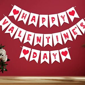 Happy Valentines Day Banner - Bunting Banner - Heart Signs - Love Banner - Valentines Day Photo Prop - Candy Heart Valentine Banner - Mantel Decor Valentines - Pre Assembled Proposal Banner