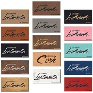 laserable leatherette with adhesive backing 12″ x18″, laser engraving supplies (rawhide/black)