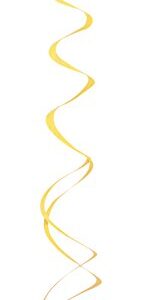 26" Plastic Hanging Swirl Yellow Decorations, 8ct