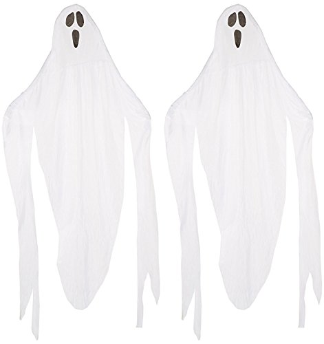 Forum Novelties Set of 2 7ft Fabric Ghosts Halloween Hanging Decoration for Parties (2)