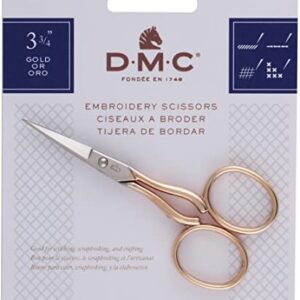 DMC 6123/3 Embroidery Scissor, 3-3/4-Inch, Gold/Silver