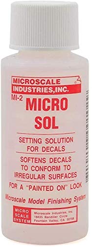 Micro Scale Decal Setting Solution, Micro Set MI1 and Micro Sol MI2, Two Bottles of Each with Make Your Day Paintbrush Set