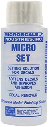 Micro Scale Decal Setting Solution, Micro Set MI1 and Micro Sol MI2, Two Bottles of Each with Make Your Day Paintbrush Set