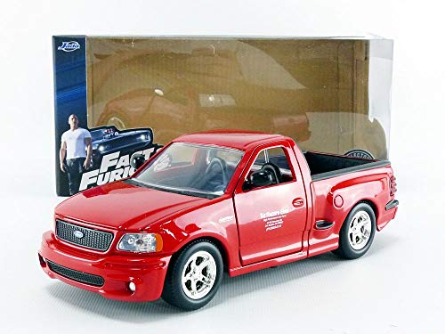 Jada Toys Fast & Furious 1:24 Brian's Ford F-150 SVT Lightning Die-cast Car, Toys for Kids and Adults, Red (99574)