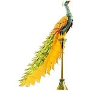 fascinations metal earth premium series peacock in color 3d metal model kit