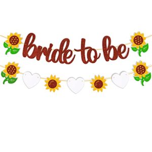 sunflower bridal shower banner bride-to-be sunflower garland for engagement wedding bachelorette hen party supplies glitter gold brown decorations