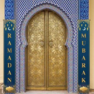 Ramadan Mubarak Decorations Banner Islamic Eid Festival Celebration Welcome Porch Sign Muslim Ramadan Party Decor and Suppliesl for Home