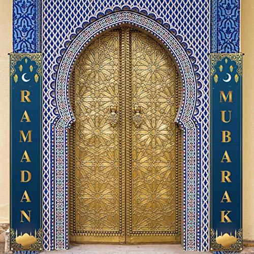 Ramadan Mubarak Decorations Banner Islamic Eid Festival Celebration Welcome Porch Sign Muslim Ramadan Party Decor and Suppliesl for Home