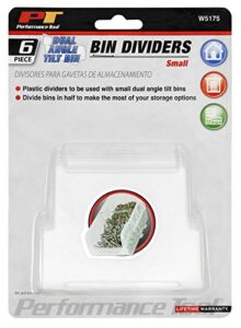 performance tool w5175 6pc clear parts bin dividers for small bins (w5170, w5171 & w5172)