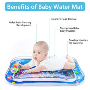 KITPIPI Tummy Time Mat, 2021 Upgraded Infants Baby Inflatable Water Mat Baby Activity Play Centers for 6 Months Newborn Brain & Body Development Infant&Toddlers Toys