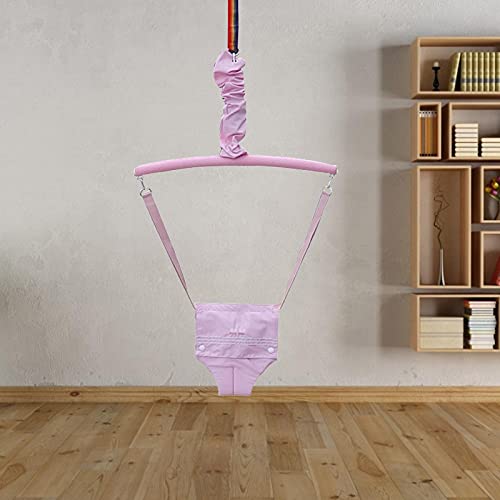 Chenfly Doorway Jumper, Baby Jumper Swing with Adjustable Seat Bag, Baby Door Bouncer and Swing Jumper for Toddler Infant, Baby Along Toys for Training Balance, Ages 6 Months +, Pink