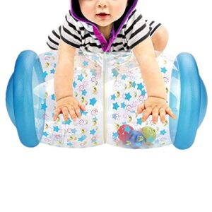 inflatable baby crawling roller fitness toys, toddler play activity center exercise infant hearing touch muscles coordination, gifts for newborn boys girls, 0 to 24 months