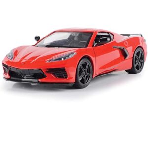 2020 chevrolet corvette c8 stingray red timeless legends 1/24 diecast model car by motormax 79360