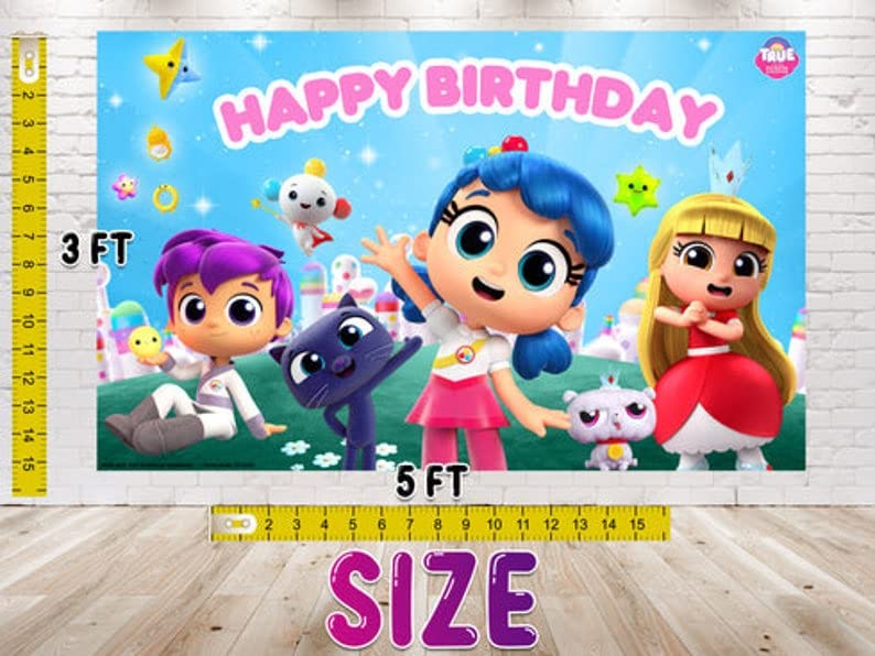 5x3 FT True and The Rainbow Kingdom Birthday Party Backdrop for Theme Party Decorations Banner