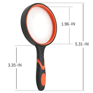 SHENGQIDZ 8 Pack 8X Handheld Magnifying Glass Shatterproof Reading Magnifier for Seniors and Kids, 50mm Real Glass Magnifying Lens with Non-Slip Rubber Handle for Reading Hobbies and Science