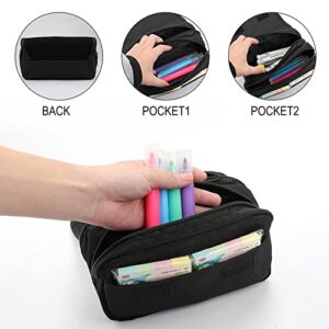 Rainbow Chemical Element Pencil Case with Two Large Compartments Pocket Big Capacity Storage Pouch Pencil Bag for School Teen Adult