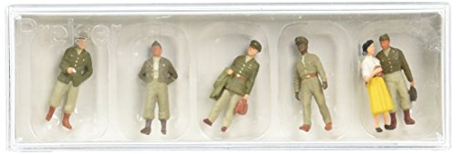 Preiser 10594 US/NATO 1950s Figure Set Soldiers Package(6) HO Scale Military Model Figure