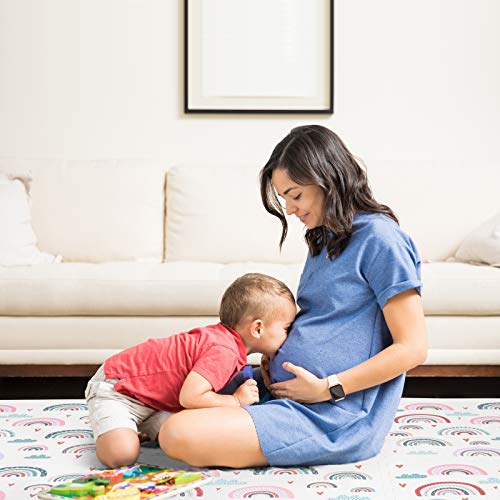 Soft Step Rainbow Play Mat - Extra Large 4ft x 6ft Non-Toxic Creative Baby Play Mat - Interlocking Foam Tiles for Toddlers and Kids