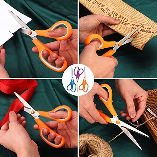 3 Pack 8" Scissors for Office & Home,Softgrip Office Scissors for General Use Art Craft Classroom DIY,3pcs