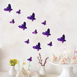 90Ft Purple Butterfly Garland Roll Hanging Glitter Butterflies Streamer String Banner Backdrop for Wedding Baby Shower Birthday Party Home DIY Decoration