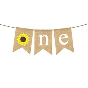 rainlemon jute burlap sunflower one high chair banner baby girl 1st birthday party highchair decoration