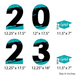 Big Dot of Happiness Teal Grad - Best is Yet to Come - Large Turquoise Graduation Party Decorations - 2023 - Outdoor Letter Banner