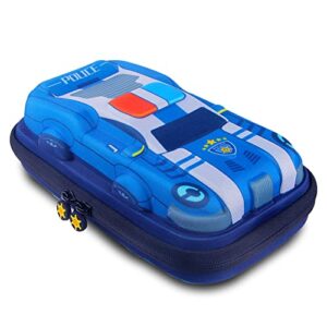 tonespac police car pencil case, large – capacity 3d eva pencil box , pen holder for school students kids boys teens gifts(police car)