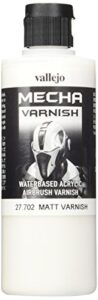 vallejo mecha matt varnish 200ml painting accessories, vj27702, 6.76 fl oz (pack of 1)