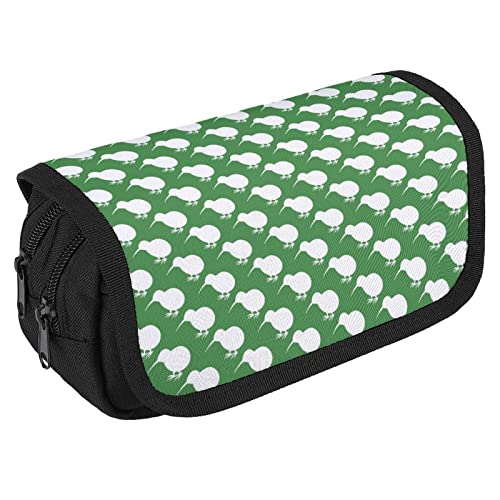 Kiwi Bird Pencil Case with Two Large Compartments Pocket Big Capacity Storage Pouch Pencil Bag for School Teen Adult