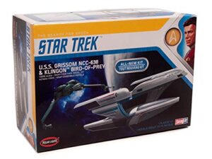 polar lights star trek: uss grissom and klingnon bop 1:1000 scale snap model kit (pol957m)