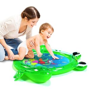 SUNSHINE-MALL Frog Baby Water mat, Tummy Baby Toys, Inflatable Play Mat Water Cushion Baby Toys, Fun Early Development Activity Play Center for Newborn (93 x 77 cm)