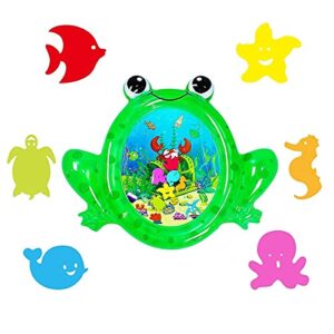 SUNSHINE-MALL Frog Baby Water mat, Tummy Baby Toys, Inflatable Play Mat Water Cushion Baby Toys, Fun Early Development Activity Play Center for Newborn (93 x 77 cm)