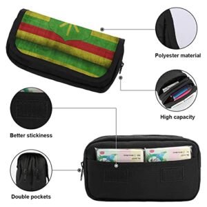 Vintage Kanaka Maoli Flag Pencil Case with Two Large Compartments Pocket Big Capacity Storage Pouch Pencil Bag for School Teen Adult