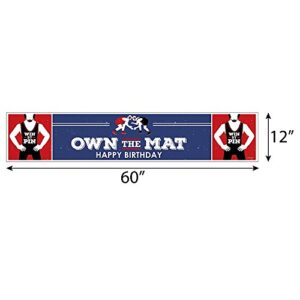 Big Dot of Happiness Own the Mat - Wrestling - Happy Birthday Decorations Party Banner