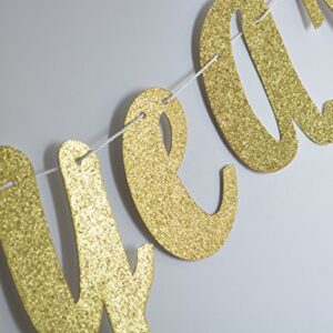 Cheers to 80 Years Banner - Happy 80th Birthday Party Decorations - 80th Wedding Anniversary Decorations-Gold