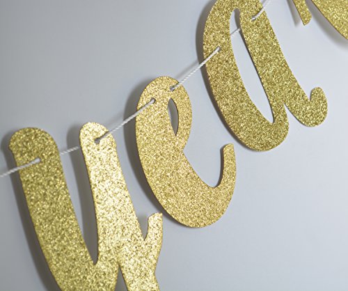 Cheers to 80 Years Banner - Happy 80th Birthday Party Decorations - 80th Wedding Anniversary Decorations-Gold